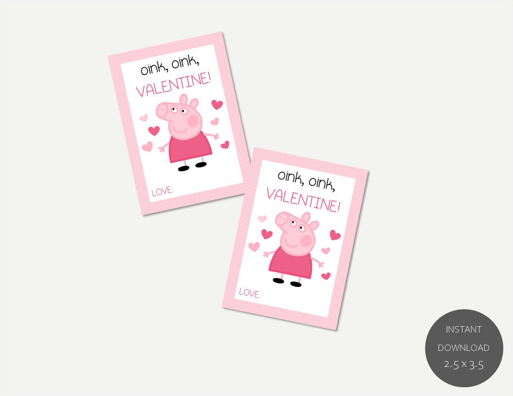 Valentines Day Gift Tag Peppa Pig Valentines Cards Valentines Printable ...