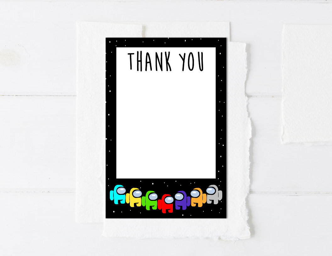 Among Us Thank You Notes, Among Us Cards, Among Us Birthday, Printable ...