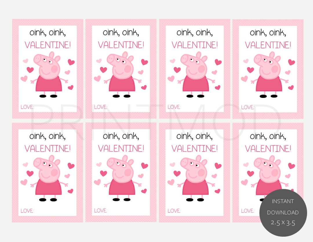 Valentines Day Gift Tag Peppa Pig Valentines Cards Valentines Printable ...