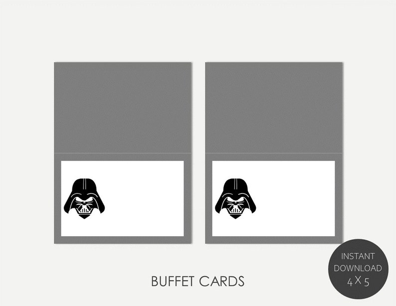Darth Vader Buffet Cards, Star Wars Tent Cards, Buffet Labels, Darth ...