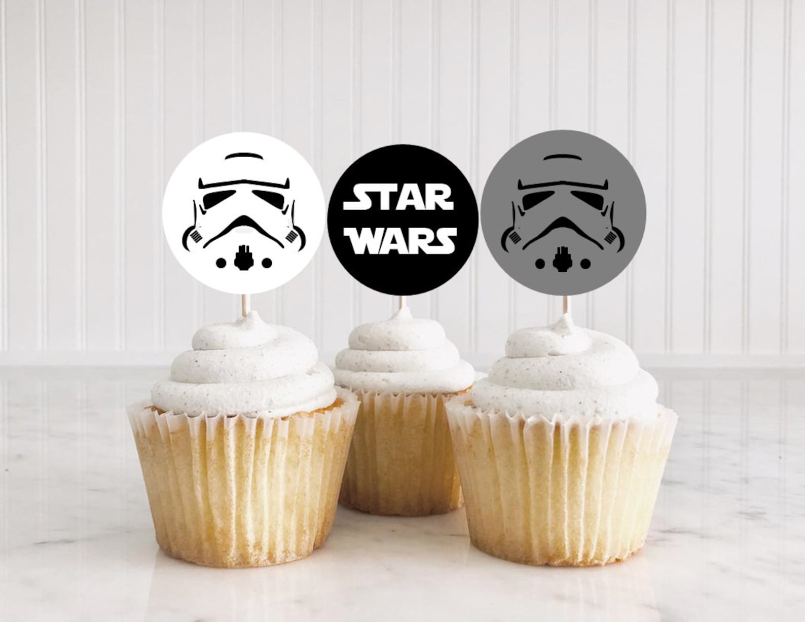 Stormtrooper Cupcake Toppers, Star Wars Cupcake Toppers, Stormtrooper ...