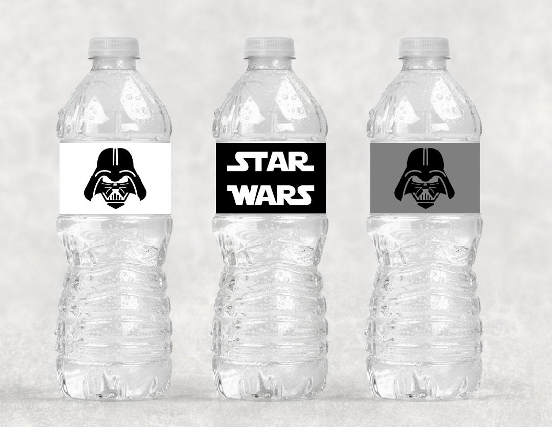 Darth Vader Water Labels, Star Wars Drink Labels, Printable Birthday ...
