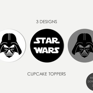 Darth Vader Cupcake Toppers, Star Wars Cupcake Toppers, Darth Vader ...