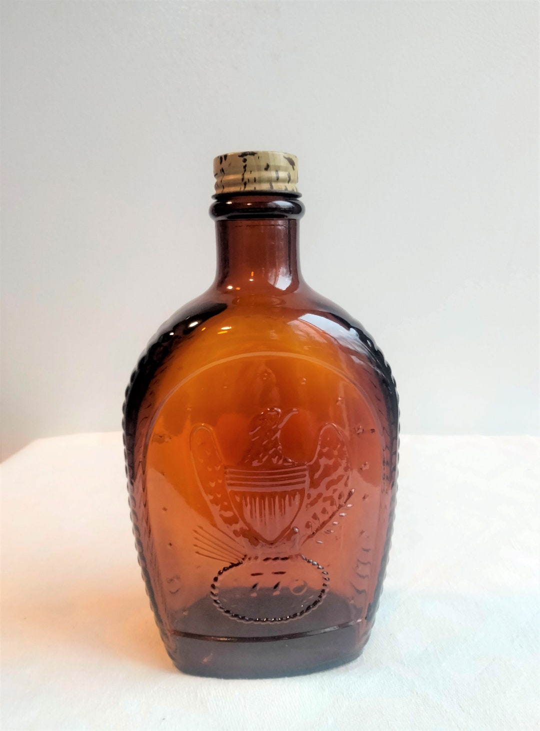 Designer SYRUP Bottle With Screwable Cap-log Cabin Brand-vintage Brown ...