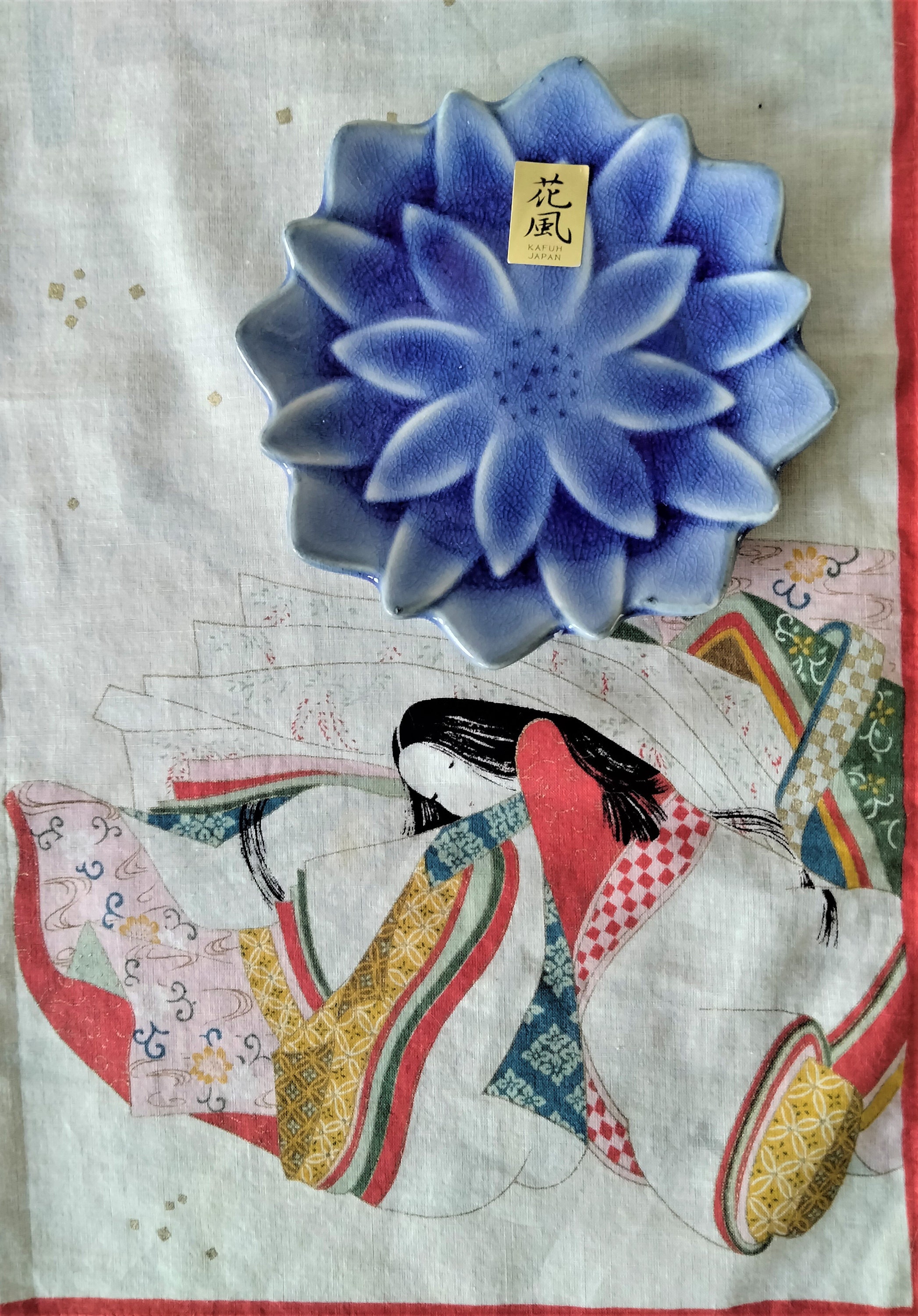 LOTUS Theme Famous Kafuh JAPAN Porcelain Plate, Hand Painted, Shaded ...