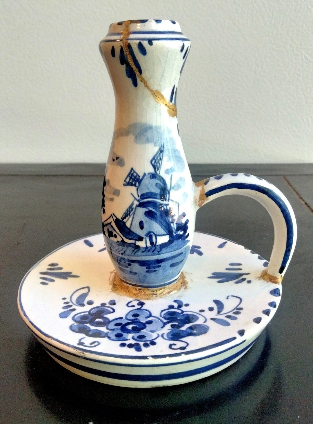 Kintsugi-candle Holder Made by Delfts Handwerk Holland-vintage Item ...