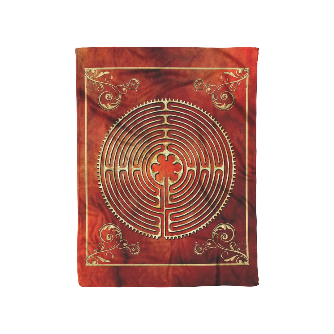 Chartres Cathedral Labyrinth Orange Texture Fleece Blanket - Etsy