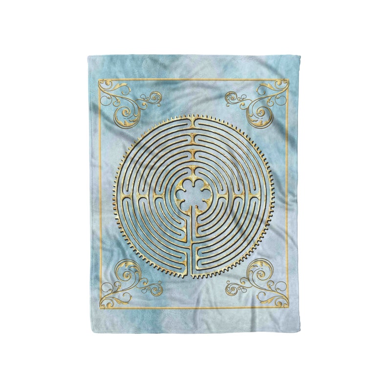 Chartres Cathedral Labyrinth Light Blue Texture Fleece Blanket - Etsy