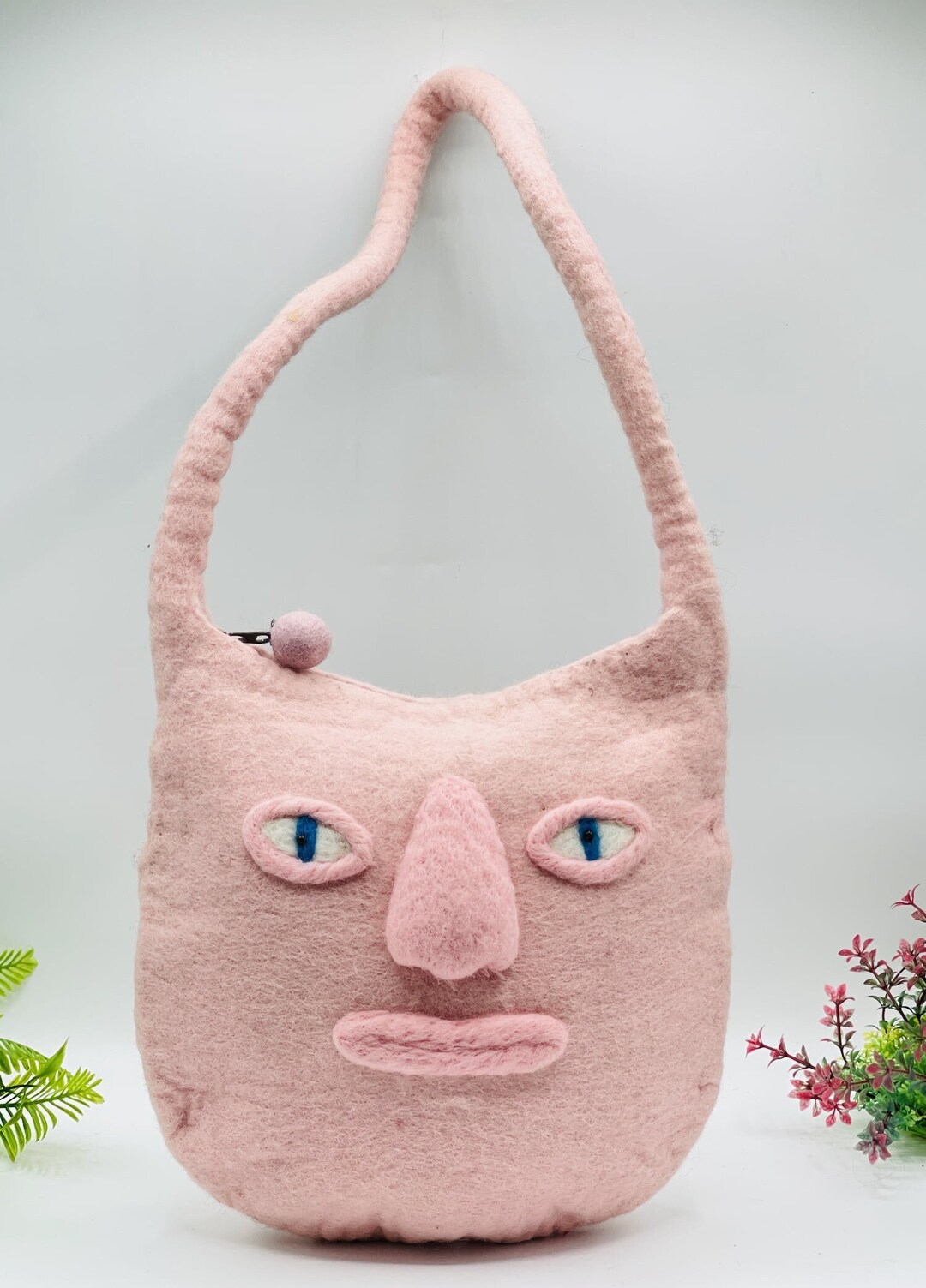 Crossbody Bag Wool Felt Human Face Design Bag Handmade in Nepal - Etsy