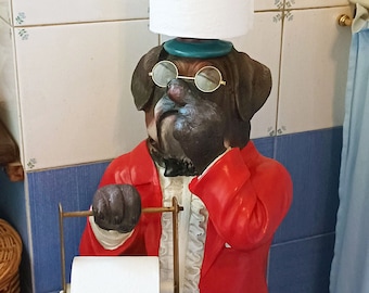 Boxer Dog Butler Toilet Paper Holder With Extra Roll - Etsy