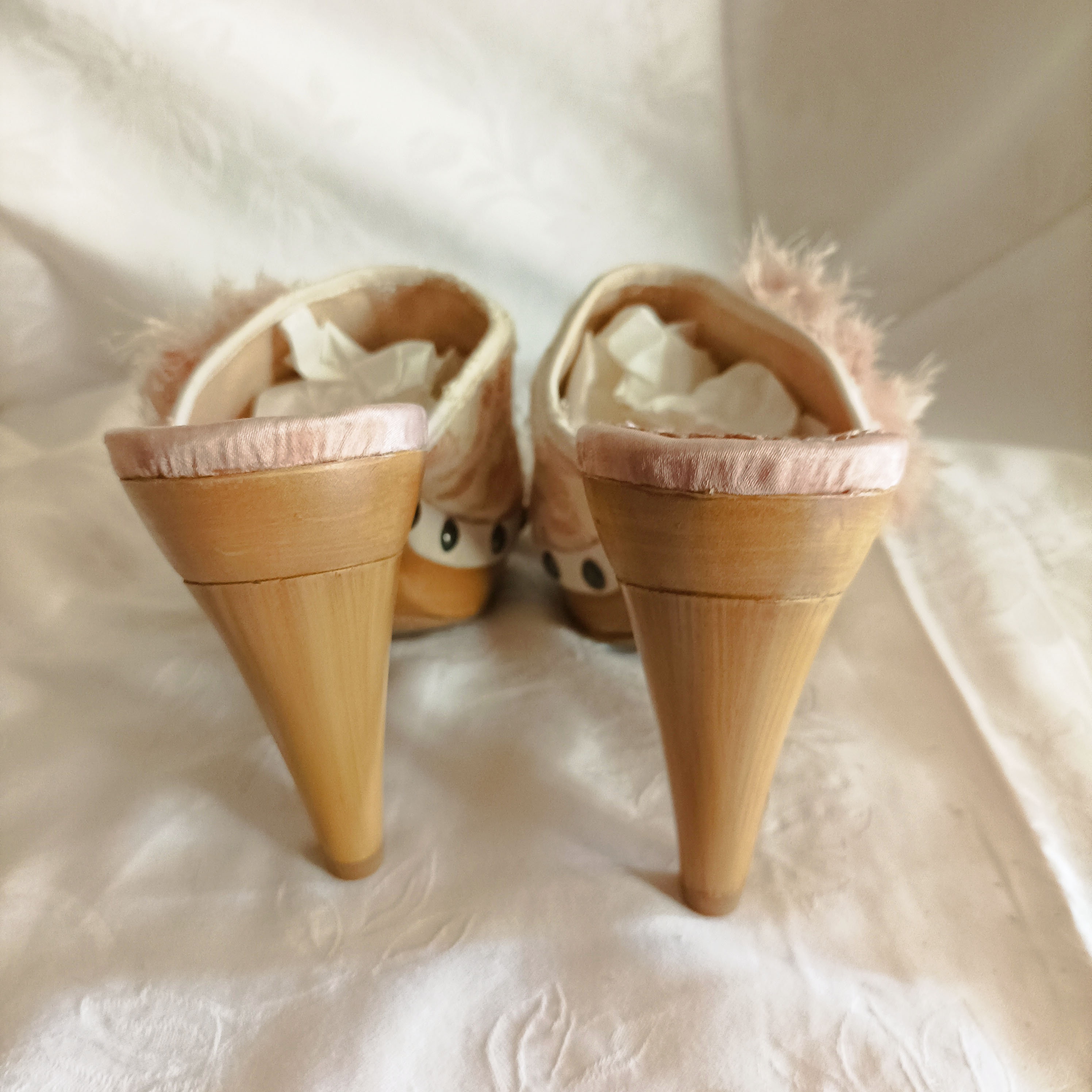 High Heel Clogs, Powder Pink, Pearls and Lace - Women's Shoes - Gift ...