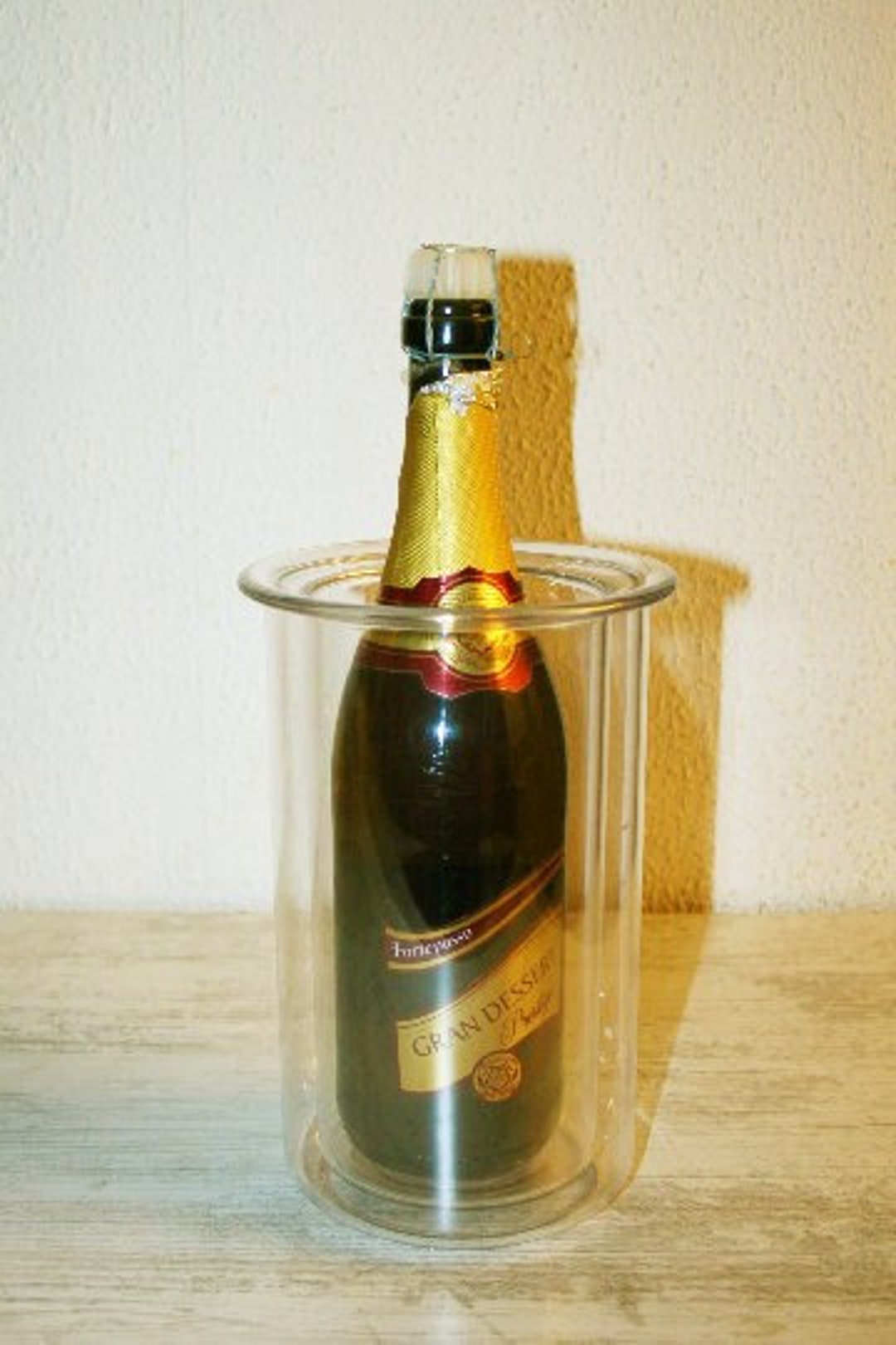 GUZZINI Ice Bucket, Wine or Bottle Cooler Chiller- Clear Lucite Plastic ...