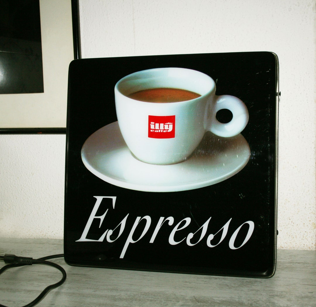 Illy Caffè Espresso, Advertising Banner With Plug in Light, Black Color ...