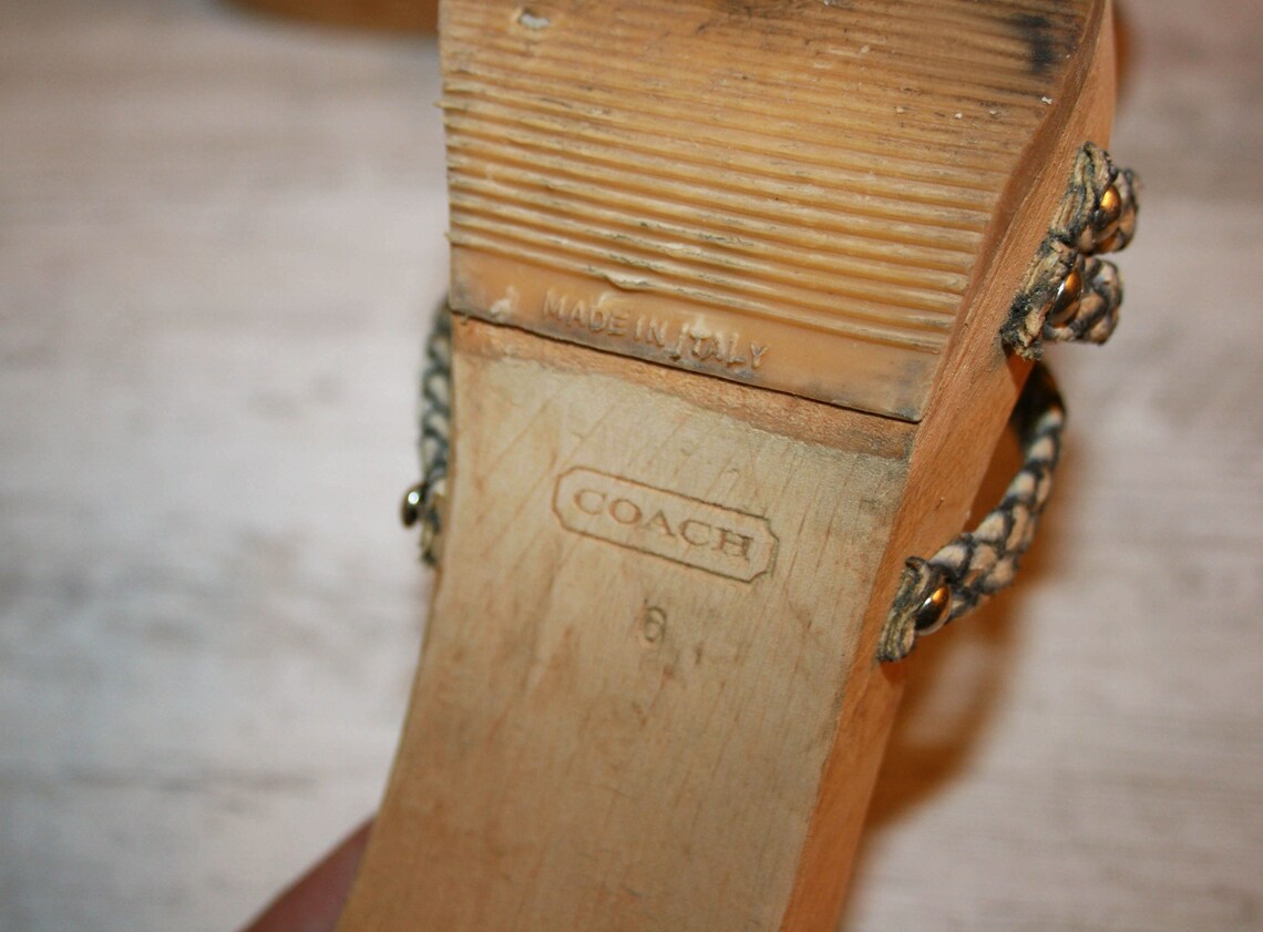 Handmade Clogs in Natural Wood With High Heel - Vintage Italian 80s ...