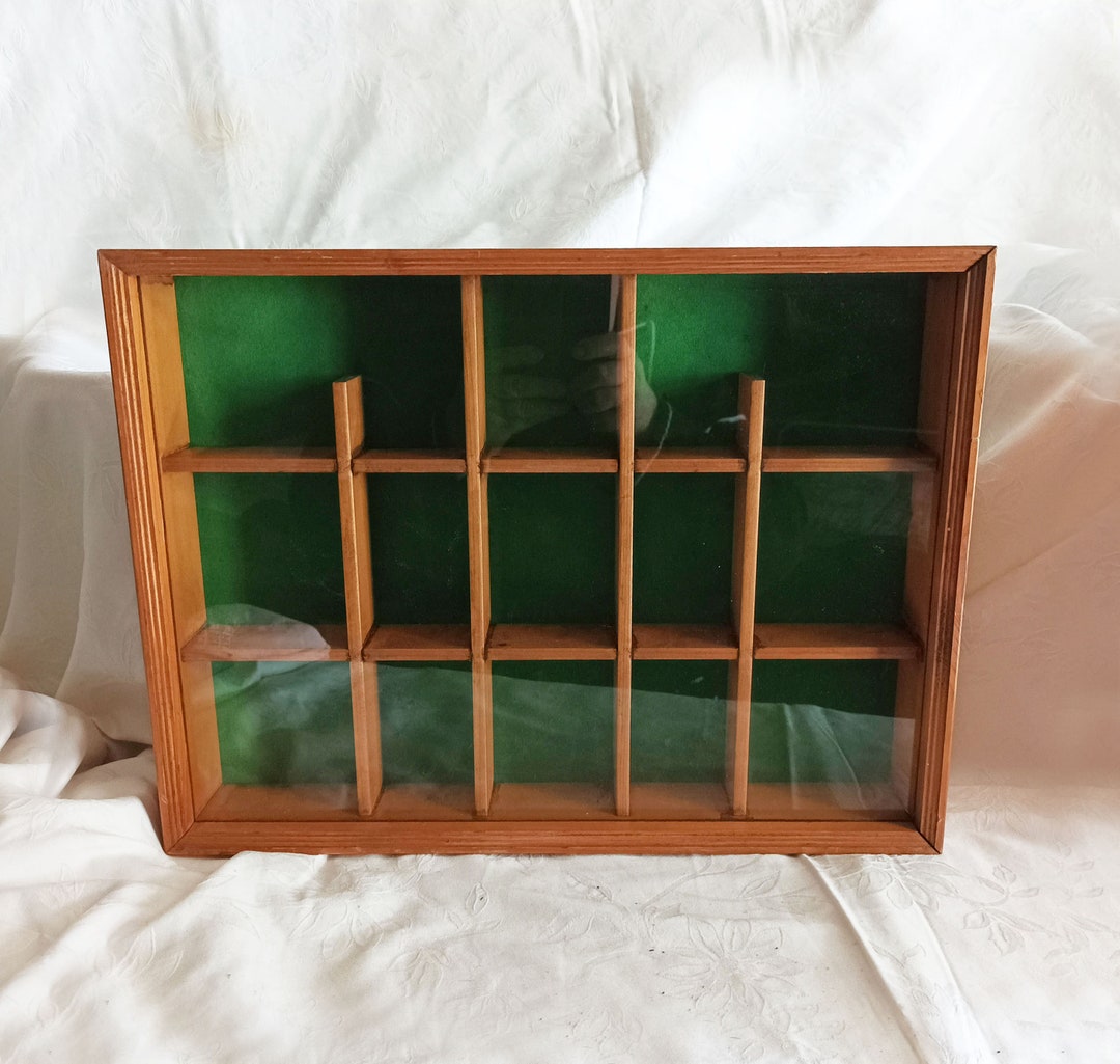 Wooden Shadow Box, Knick Knack Storage, Mid Century Modern Wall Decor ...