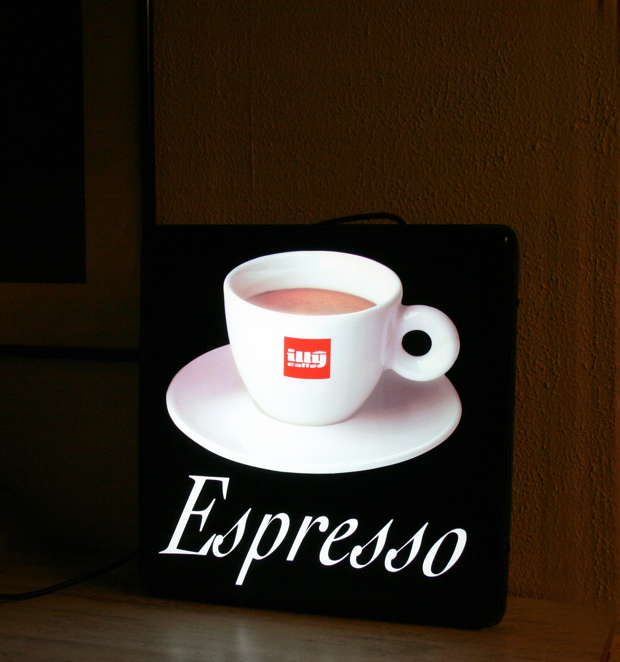 Illy Caffè Espresso, Advertising Banner With Plug in Light, Black Color ...