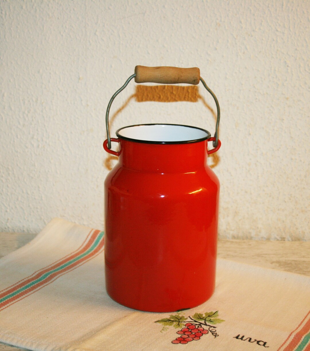 Milk, Vintage Glazed, Rustic Kitchen Decor, Primitive Pot, Milk ...