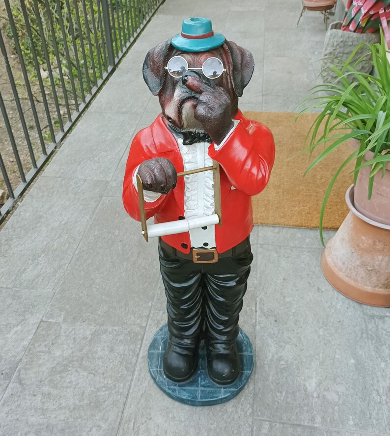 Cute Boxer Dog Butler Toilet Paper Holder Toilet Roll Holder resin ...