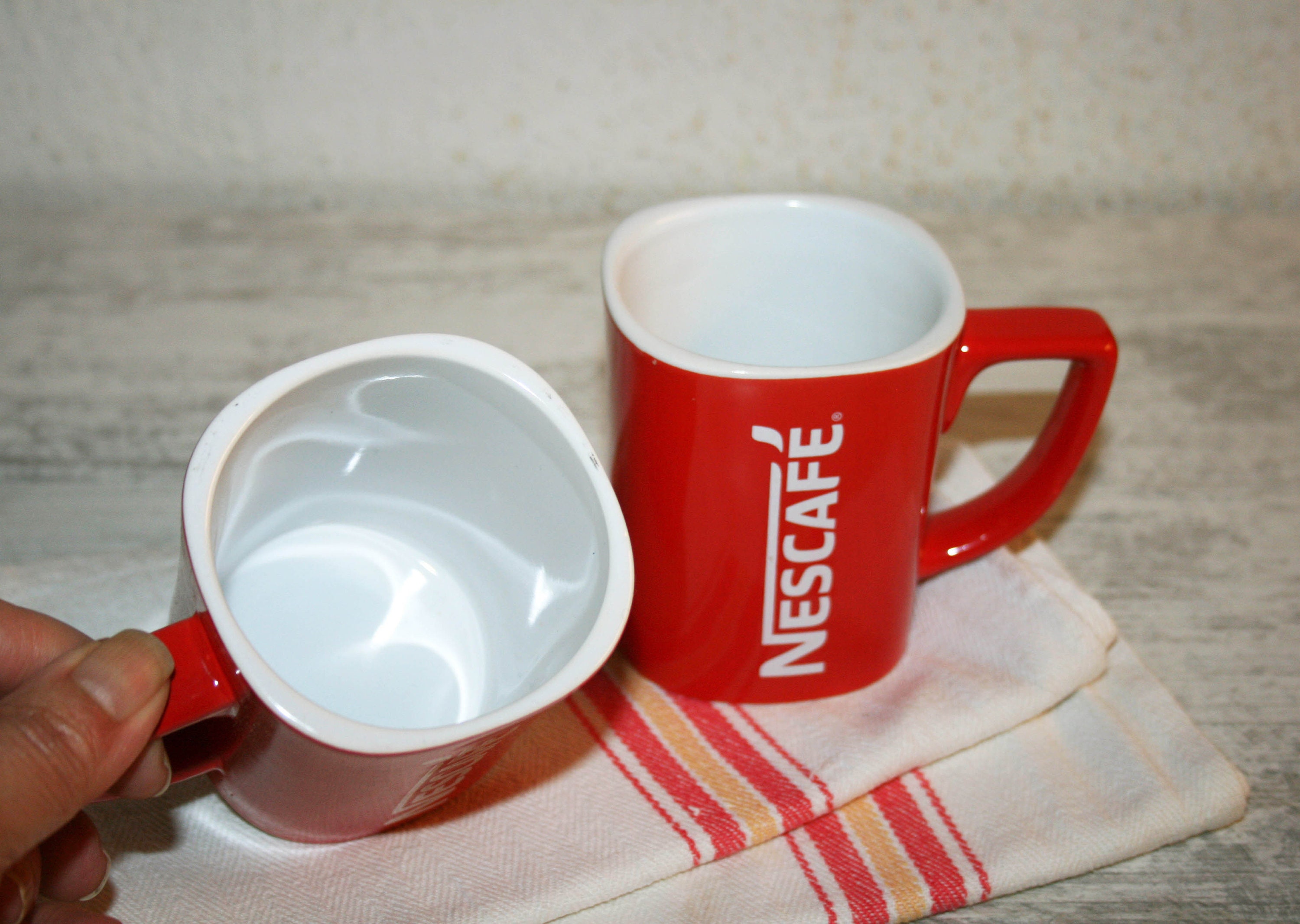 NESCAFE Square Red & White 12 Oz Mug Rare Mug Coffee Tea - Etsy