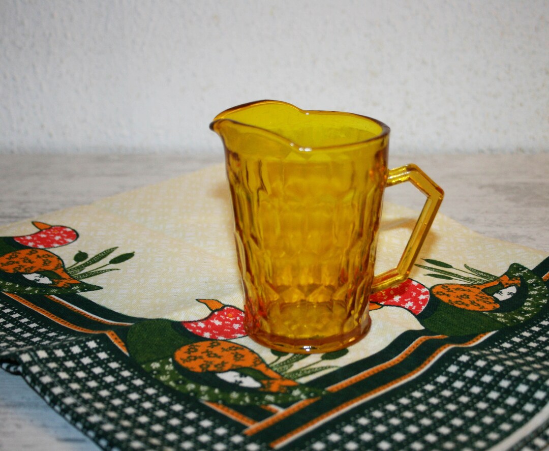 Small Glass Jug With Handle in Yellow Glass, Vintage Made in ITALY ...