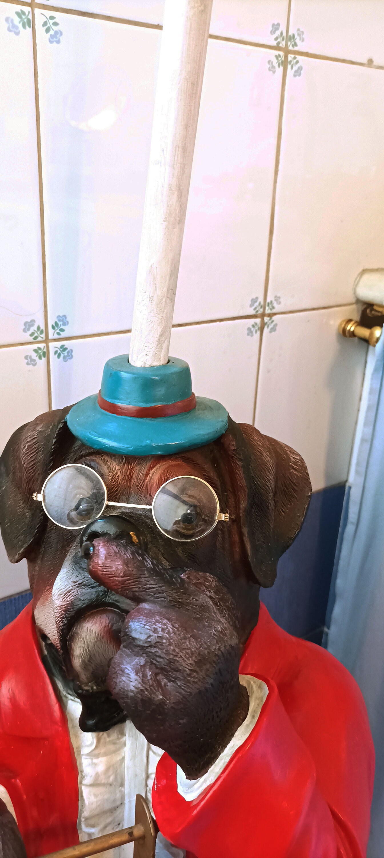 Cute Boxer Dog Butler Toilet Paper Holder Toilet Roll Holder resin ...