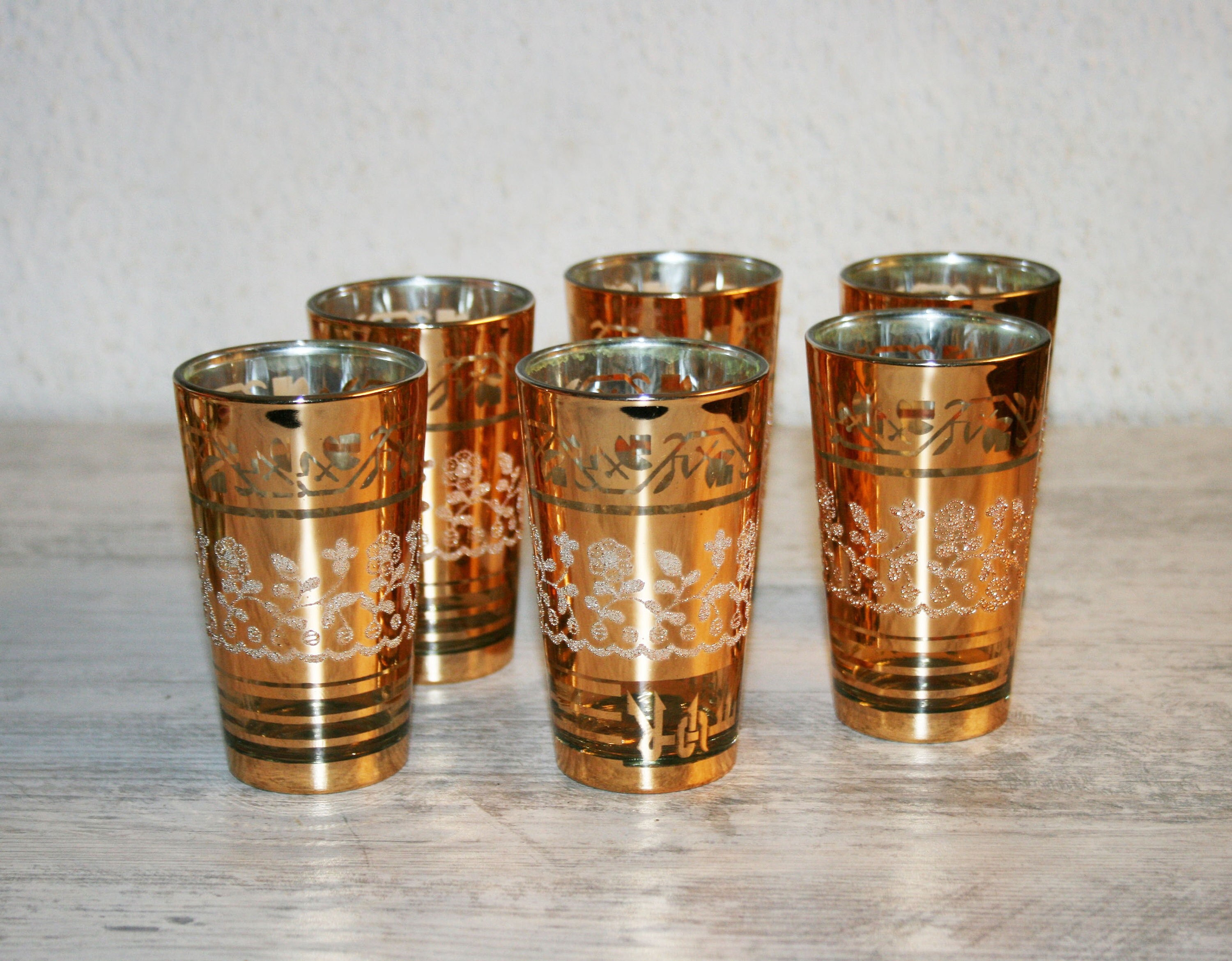 Boxed Set of 6 Crown Gold Tea Tumblers Glass Crown Gold - Etsy