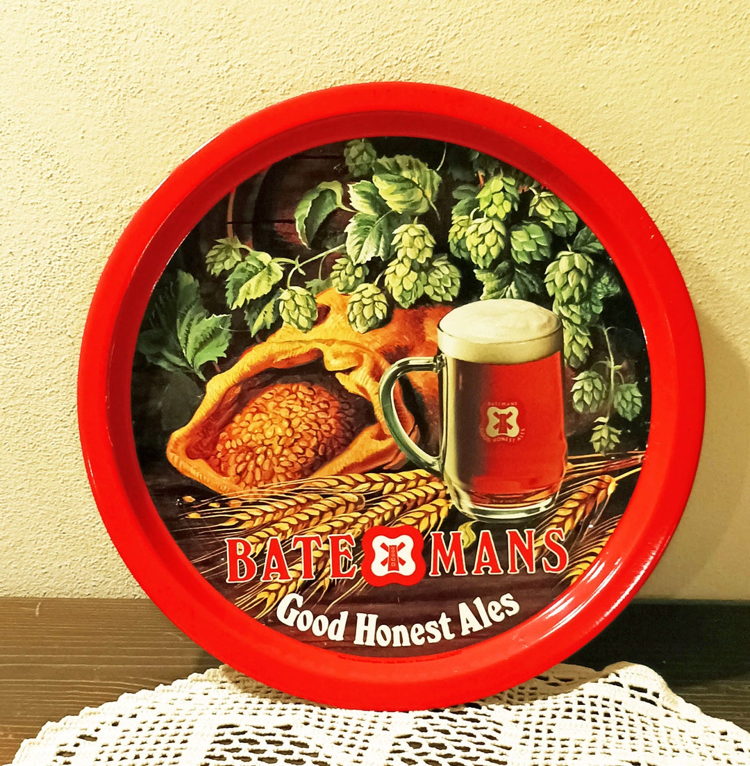 RARE! Batemans Beer, Round Metal Tray - Advertising Tray -timeless Gift ...
