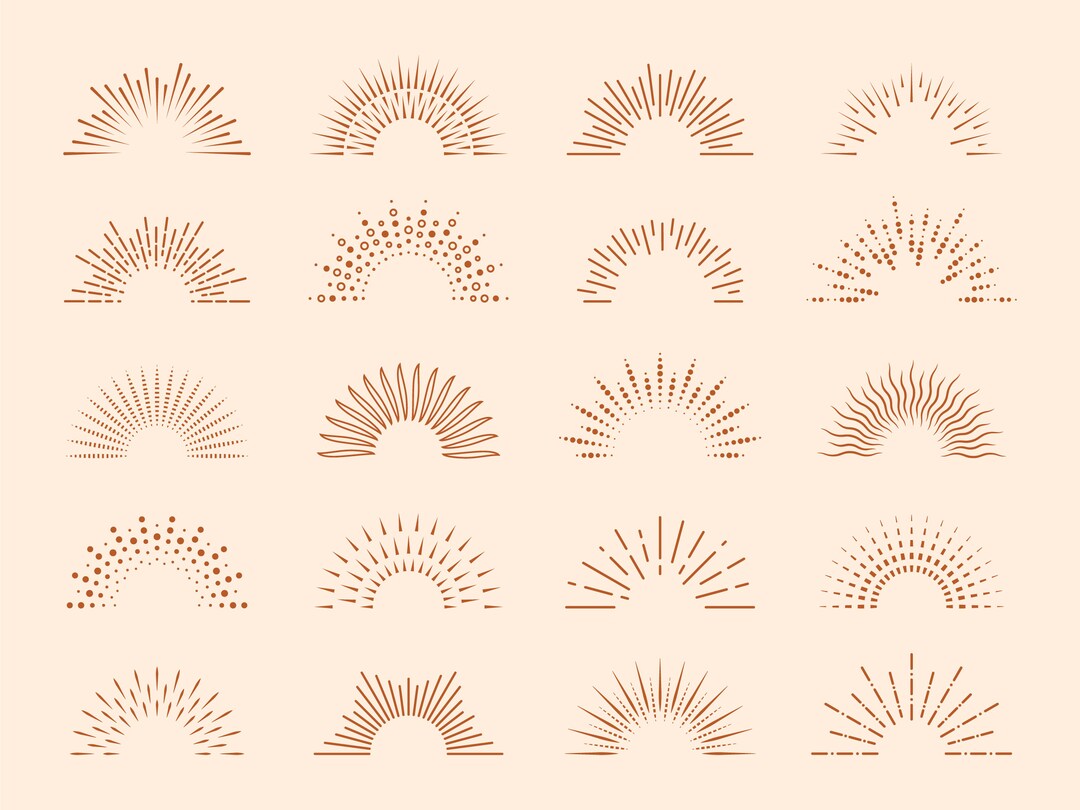 Sunburst Ray SVG Abstract Vector Sun Design. Sunrays Boho - Etsy