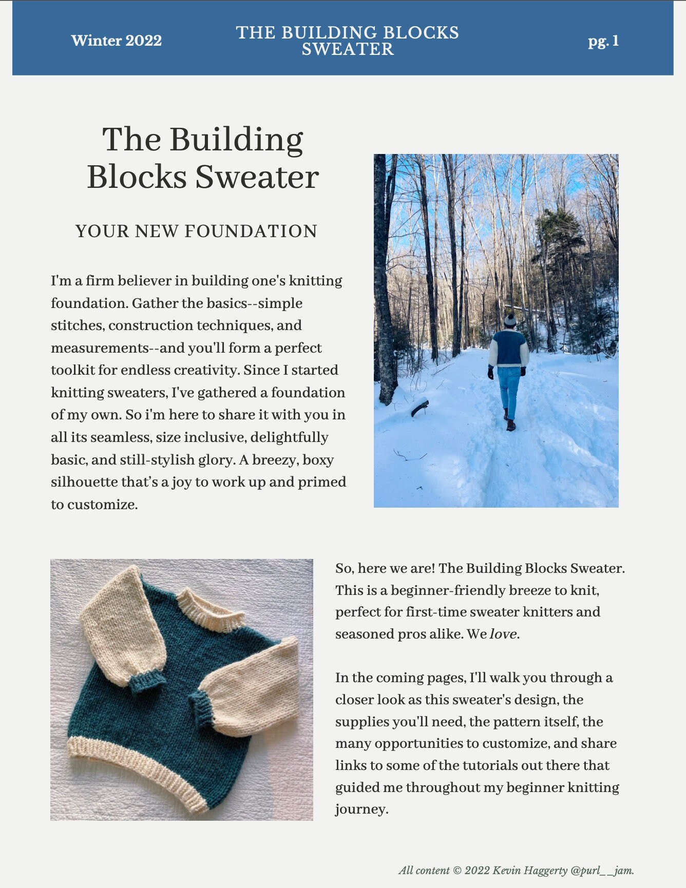 The Building Blocks Sweater: Beginner-friendly Digital Knitting Pattern ...