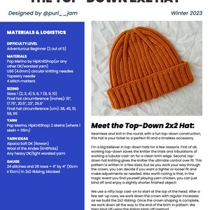 Digital Knitting Pattern: the Top-down 2x2 Hat - Etsy