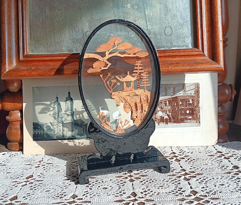 Vintage Hand Carved Cork Diorama, Chinese Sculpture - Etsy
