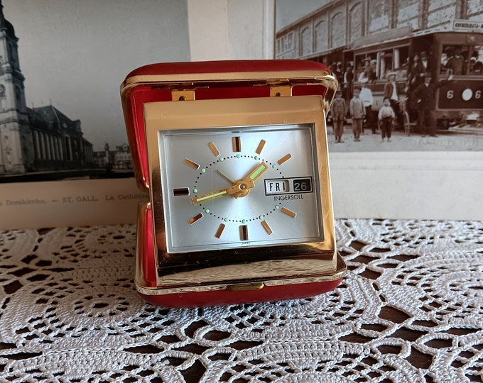 Vintage Alarm Clock, Ingersoll, Travel Clock, Wind up Clock, Mechanical ...