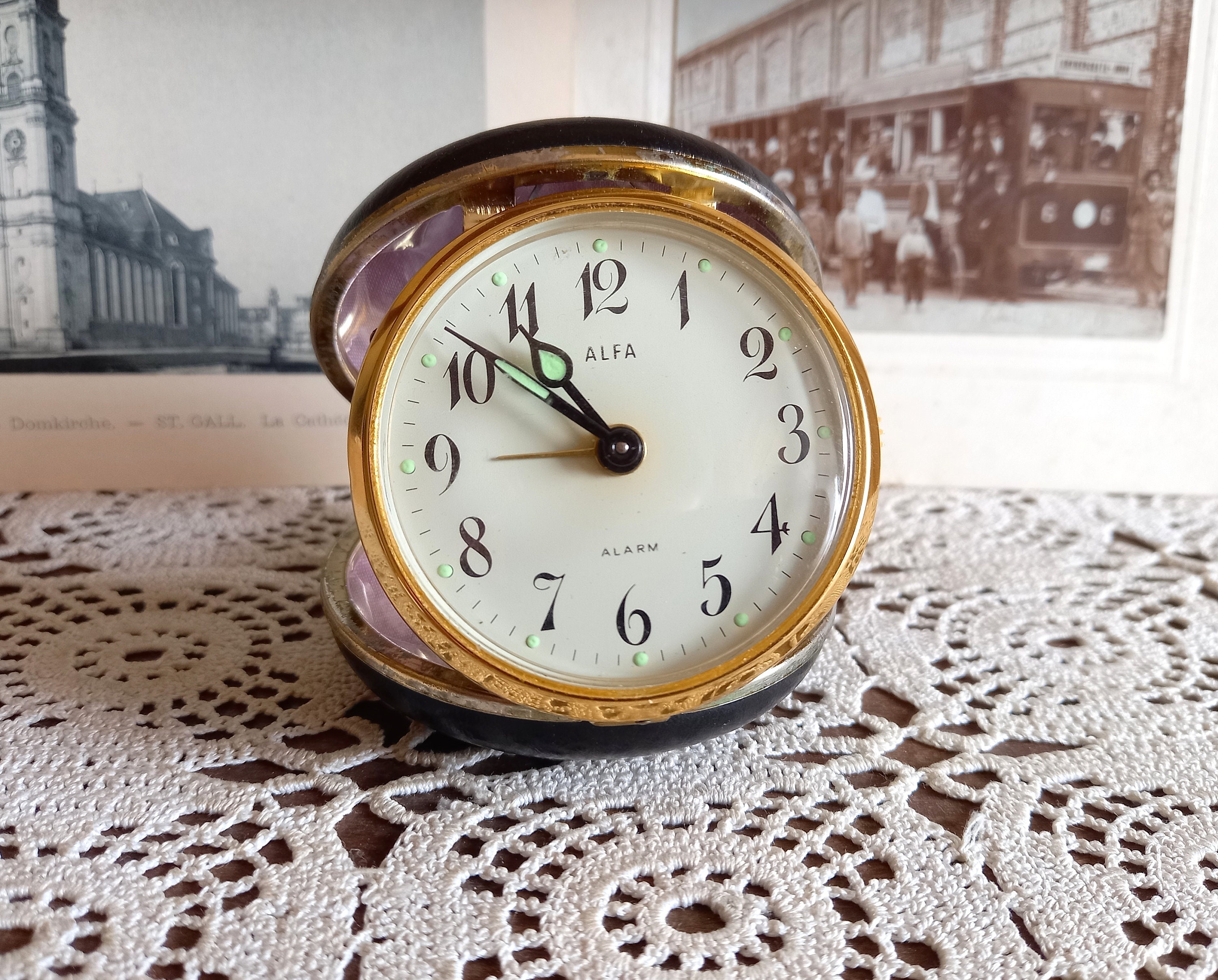 Vintage Alarm Clock Alfa Travel Clock Wind up Clock - Etsy