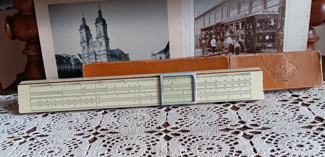 Vintage Ruler/ Logarithmic Scale/ Vintage Slide Ruler With Case ...