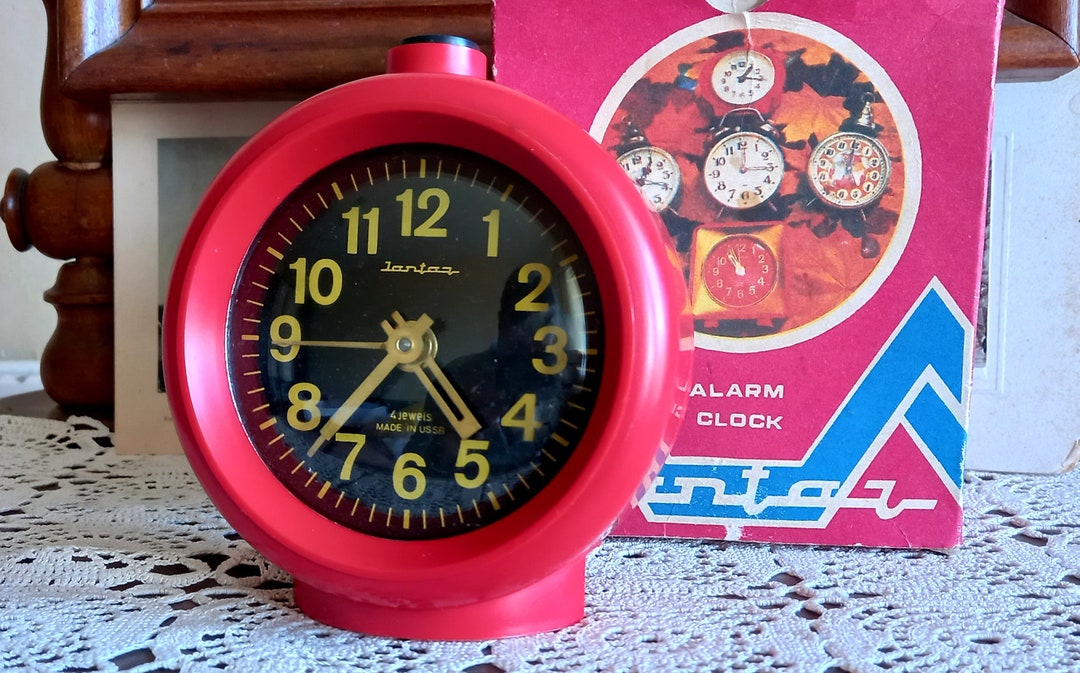 Vintage Alarm Clock, Jantar Alarm Clock, Original Box, Mechanical ...