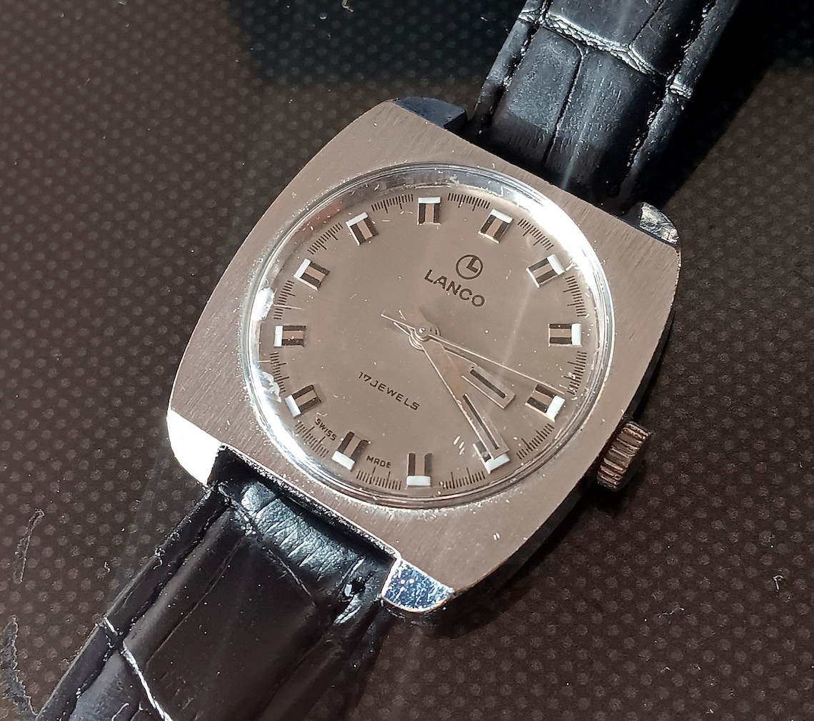 Vintage Watch, LANCO, Men's Wristwatch, Mechanical Watch, Wind up Watch ...