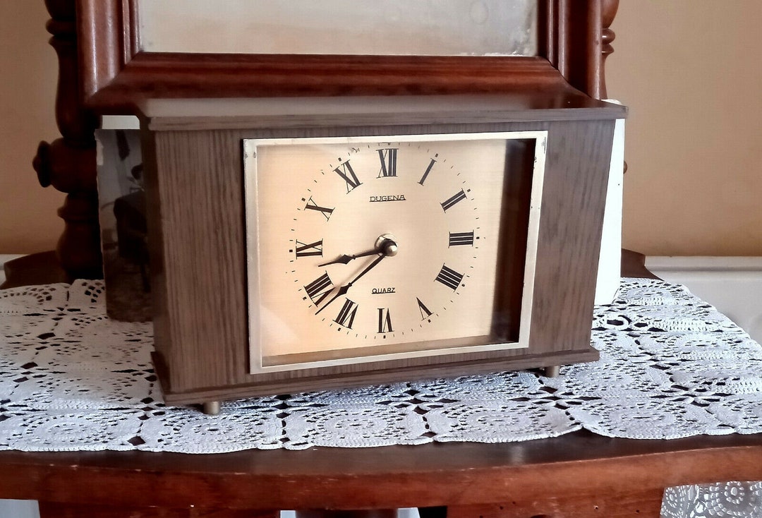 Vintage Mantel Clock, Dugena Clock, Dugena, Quartz Clock, GERMANY ...