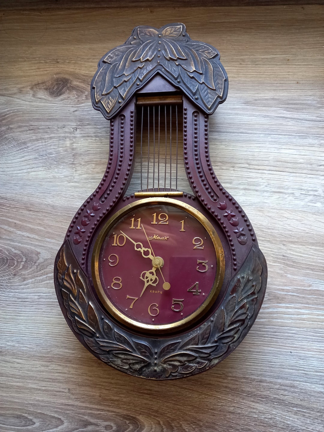 Vintage Wall Clock, Majak, Harp, Electromechanical, Soviet Clock, USSR ...