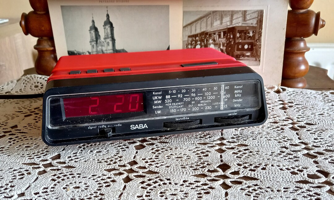 Vintage Radio, Radio Clock, Saba, Germany, Alarm Clock, Works - Etsy