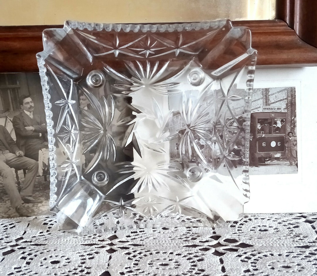 Vintage Crystal Glass Plate, Bulgarian Home Decor (5.9 In) - Etsy