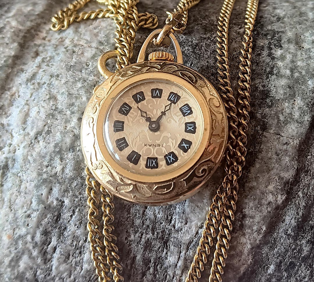 Vintage Tenax Mechanical Pendant Watch, Gold Plated, Women's Wind up ...
