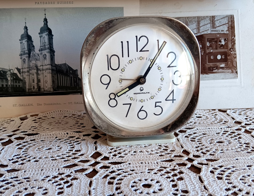 Vintage Alarm Clock, Mera Poltik, Poland, Mechanical Clock, Wind up ...