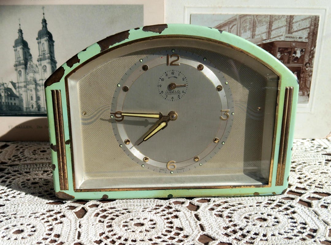 Vintage Alarm Clock, Wehrle, Wind up Clock, Mechanical Clock, Germany ...