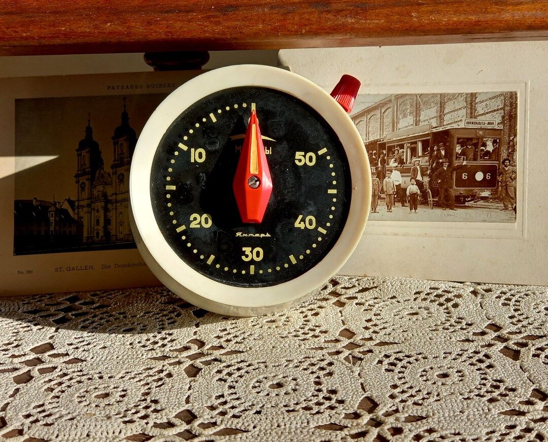 Vintage TIMER, Jantar, Kitchen Decoration, Mechanical, Wind Up, Soviet ...