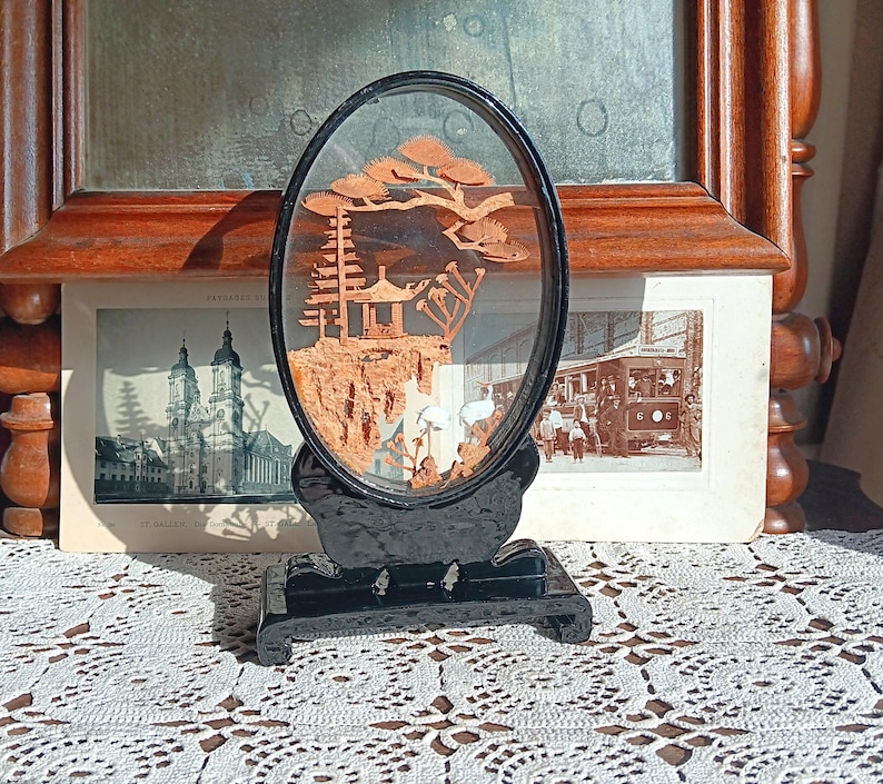 Vintage Hand Carved Cork Diorama, Chinese Sculpture - Etsy