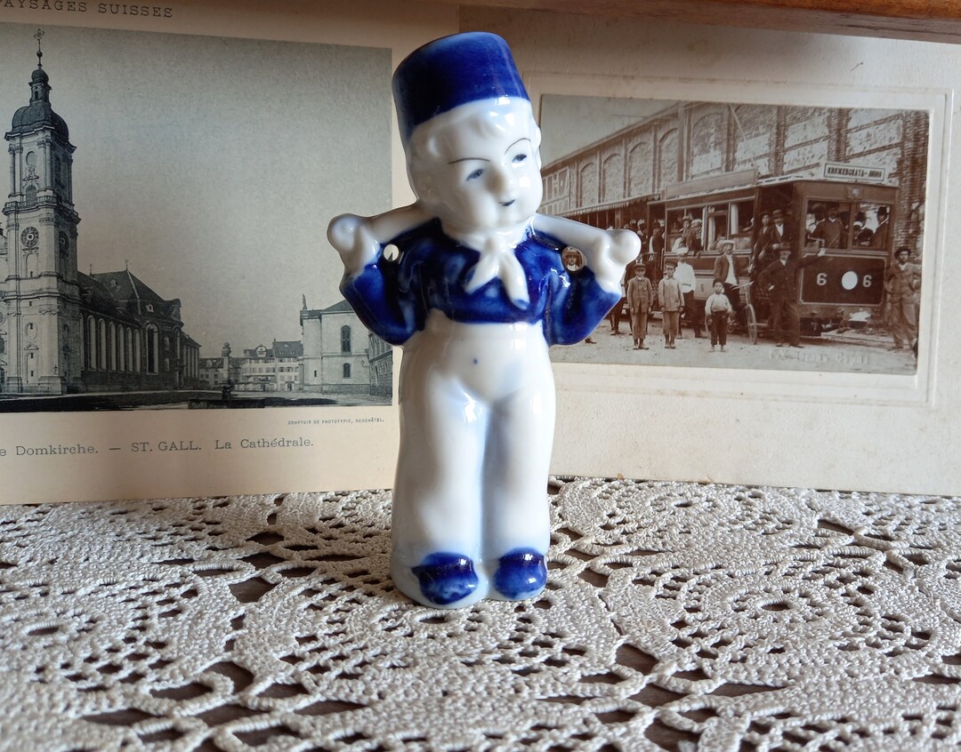 Vintage Porcelain, Delft, Blue Figurine, Holland, Hand Painted - Etsy