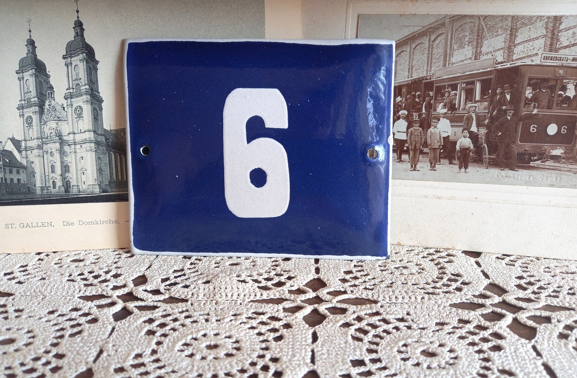 Vintage Enamel Number Sign, 70s Numerals Wall Decor (12x10cm) - Etsy