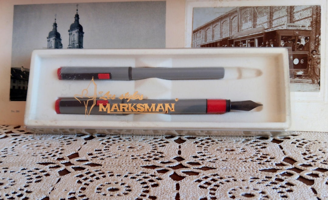 Vintage Set Pen, Marksman, Iridium Point, Ballpoint Pen, Fountain Pen ...