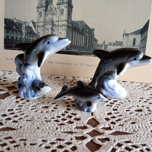 Vintage Porcelain, Dolphins, Set Figurines, Porcelain Figurine, Taiwan ...