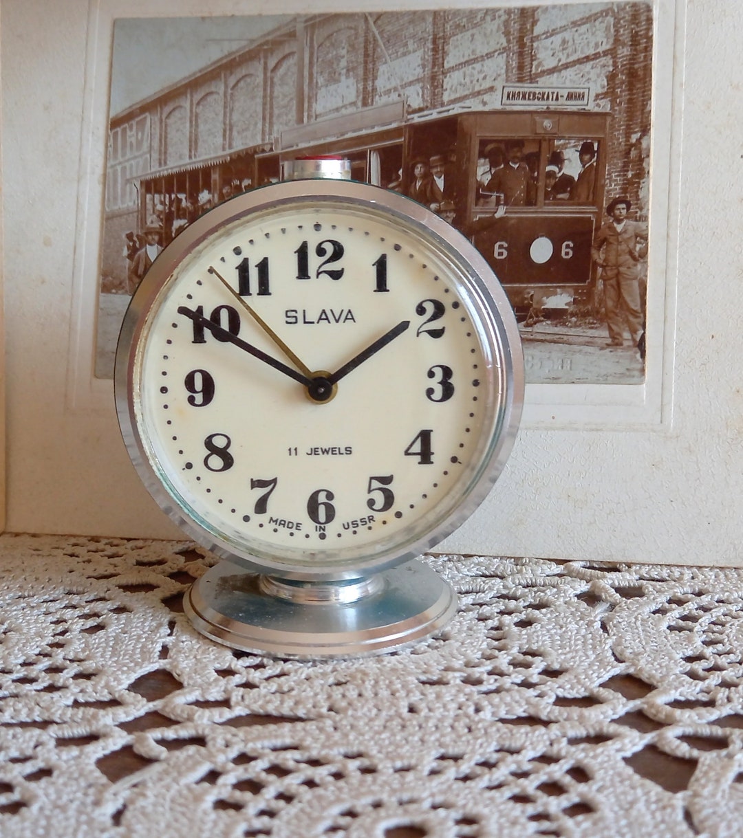 Vintage Slava Mechanical Alarm Clock, USSR Wind up Clock - Etsy